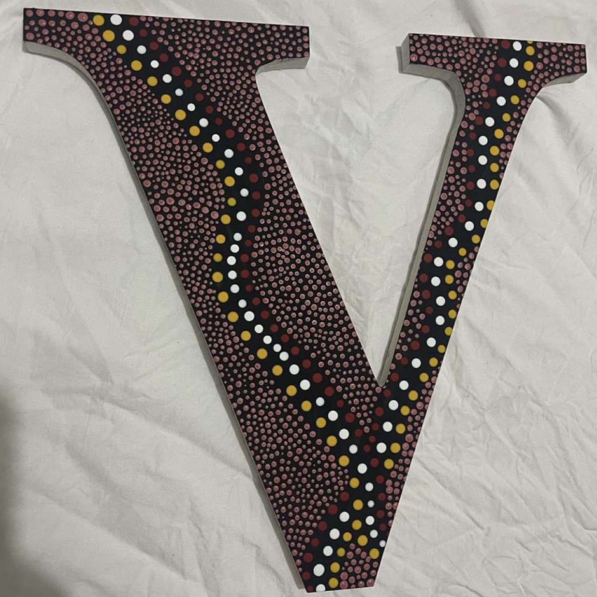 XL Aboriginal Design Wooden Letters – Wiradjuri Dreaming